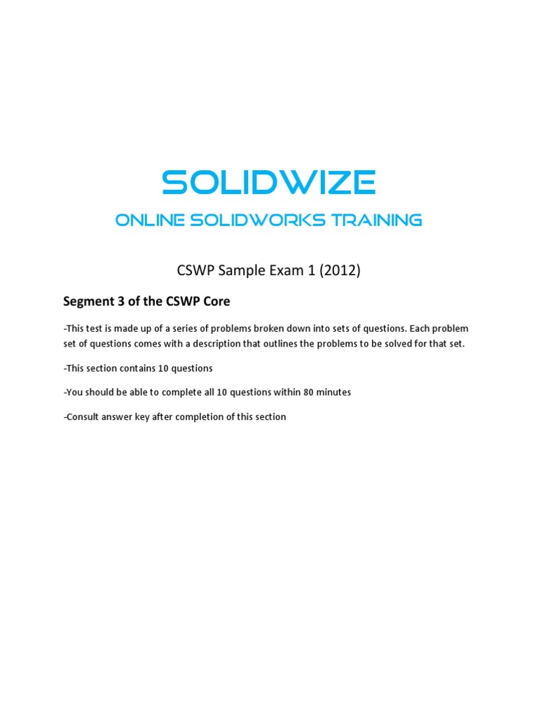 SolidWize CSWP Sample Exam 1 Segment 3 | PDF | Applied And ...
