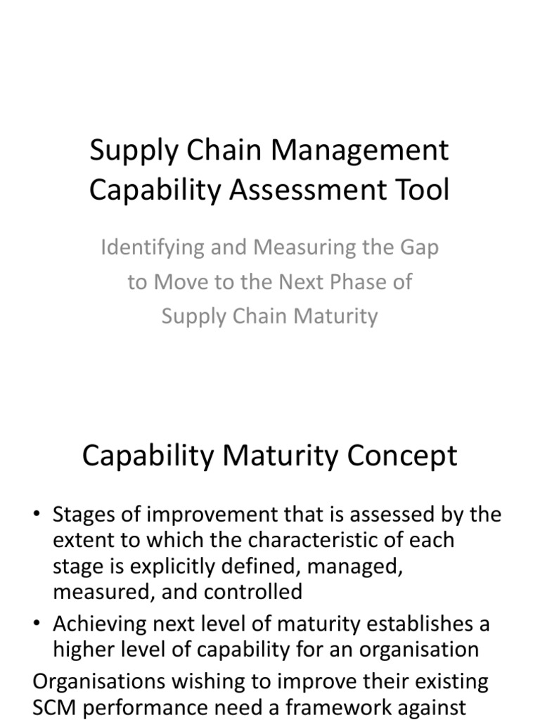 SCM Capability Assessment Tool | PDF | Supply Chain | Supply Chain ...