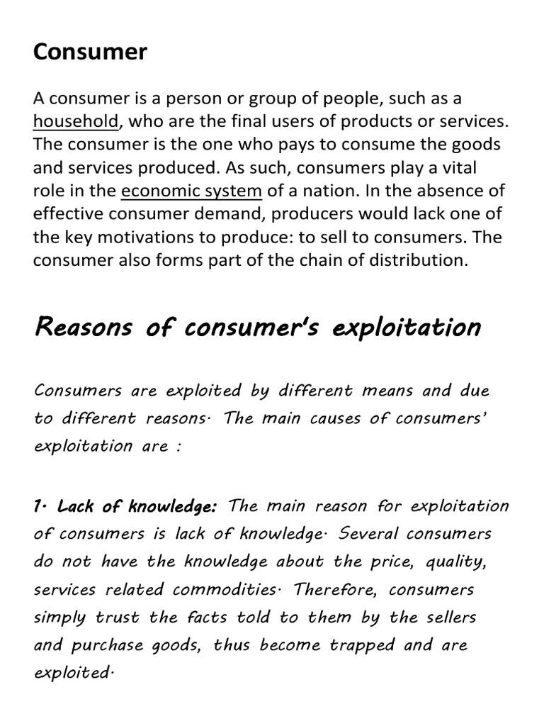 Consumer | PDF | Exploitation Of Labour | Social Science