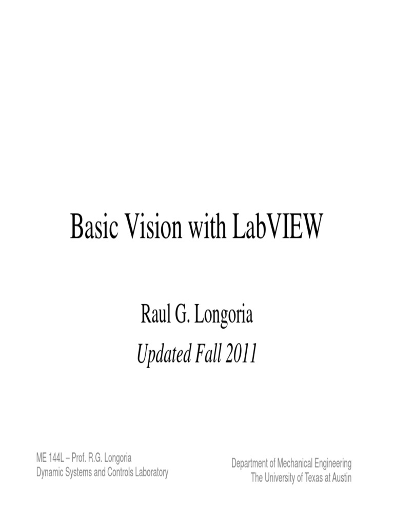 Basic Vision With LabVIEW | PDF | Areas Of Computer Science | Digital ...