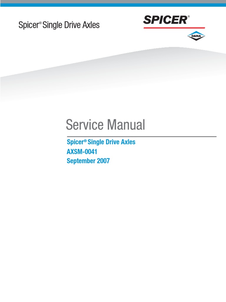 Spicer Service Manual | PDF | Axle | Gear
