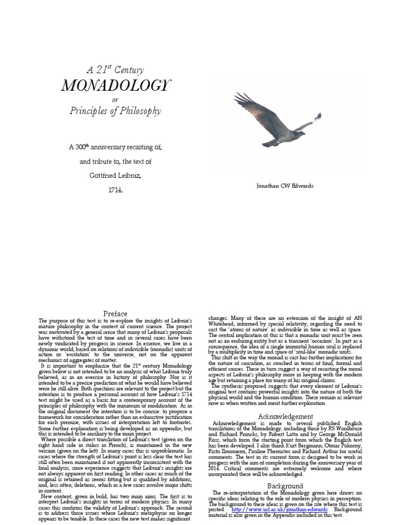 A 21st Century Monadology or Principles of Philosophy | PDF | Gottfried ...