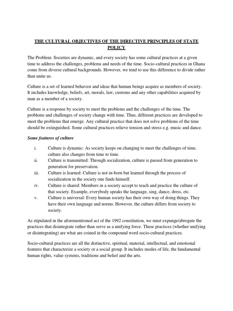 Positive and Negative Cultural Practices in Ghana | PDF | Marriage ...