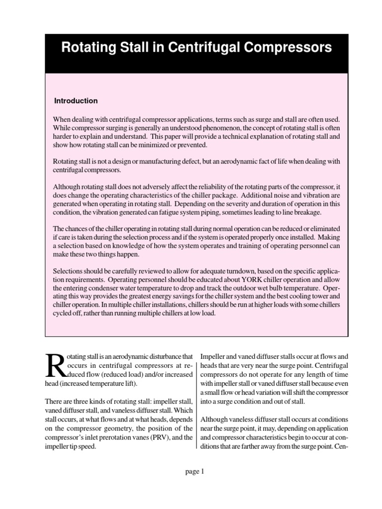 Rotating Stall in Centrifugal Compressor | PDF | Energy Technology ...