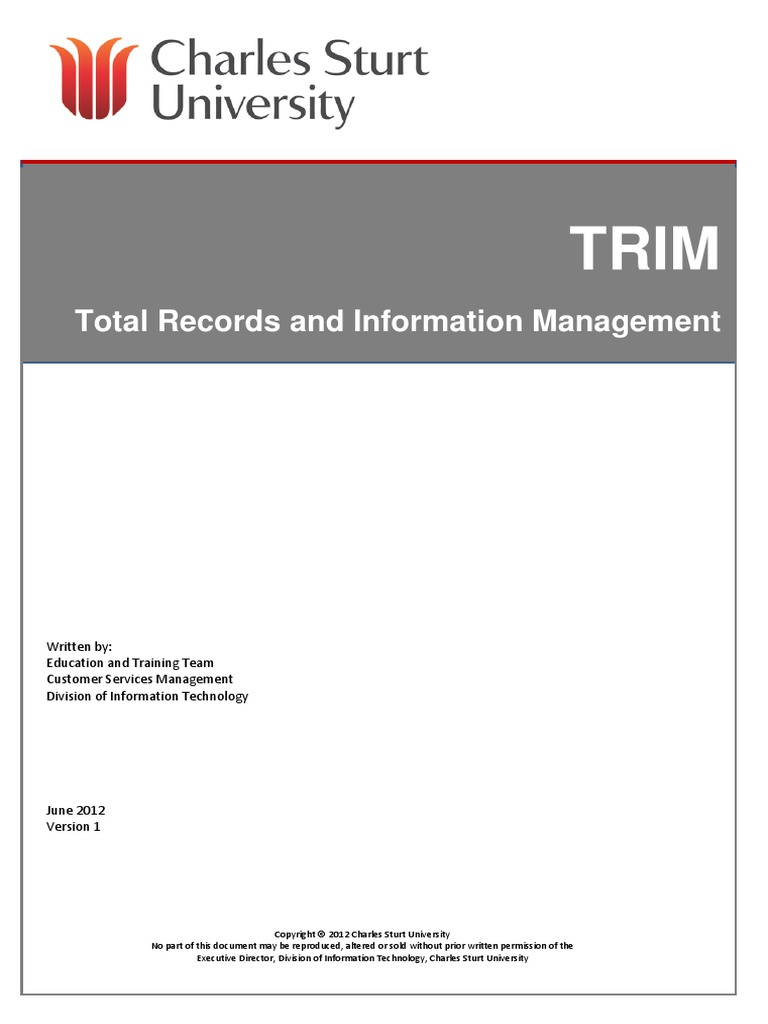 Trim | PDF | Records Management | Tab (Gui)