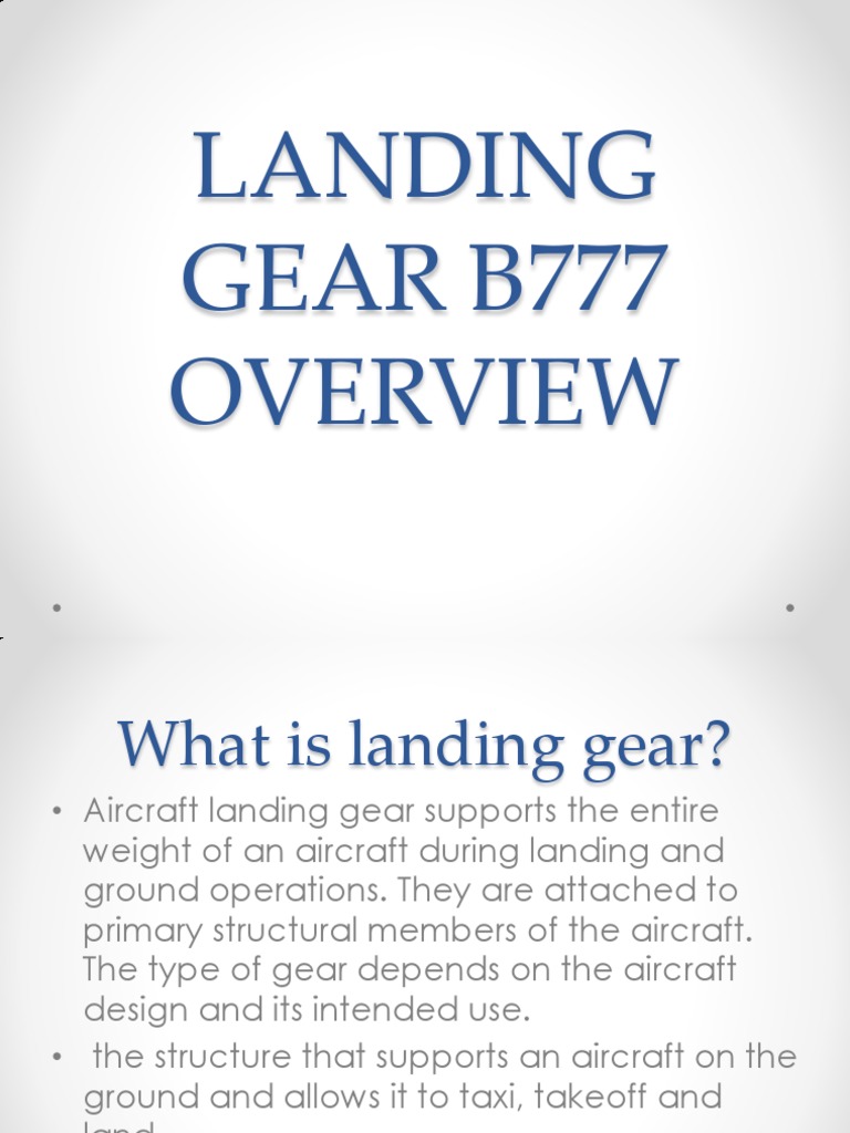 Landing Gear b777 Overview | PDF