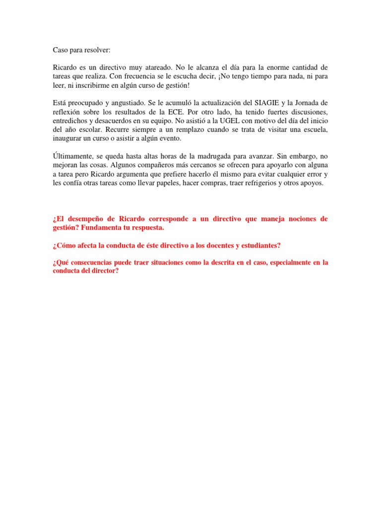 Caso para Resolver | PDF