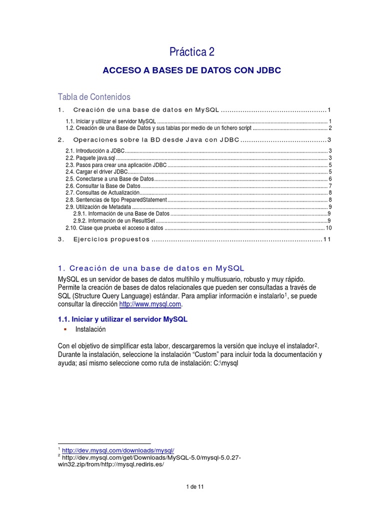 JDBC Mysql Guide | PDF