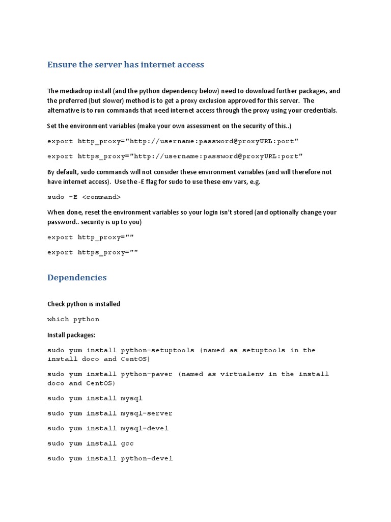 Mediadrop Install | PDF | Sudo | My Sql