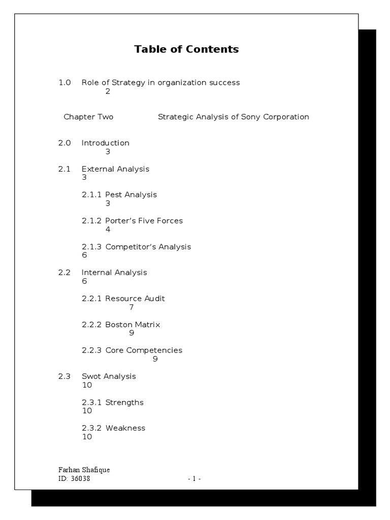 Sony | PDF | Sony | Strategic Management