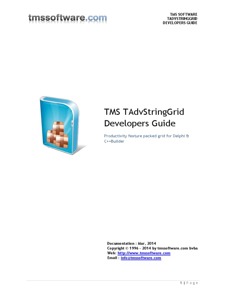 TMS TAdvStringGrid v6.0 Developers Guide | PDF | Boolean Data Type | Microsoft Excel