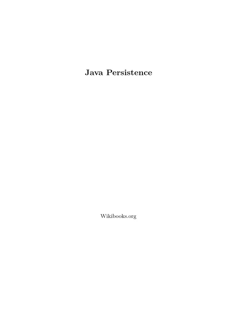 Java Persistence | PDF | Enterprise Java Beans | Databases