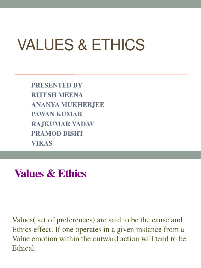 Values and Ethics | PDF | Value (Ethics) | Bhagavad Gita