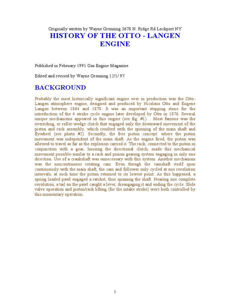 History of The Otto | PDF | Internal Combustion Engine | Piston
