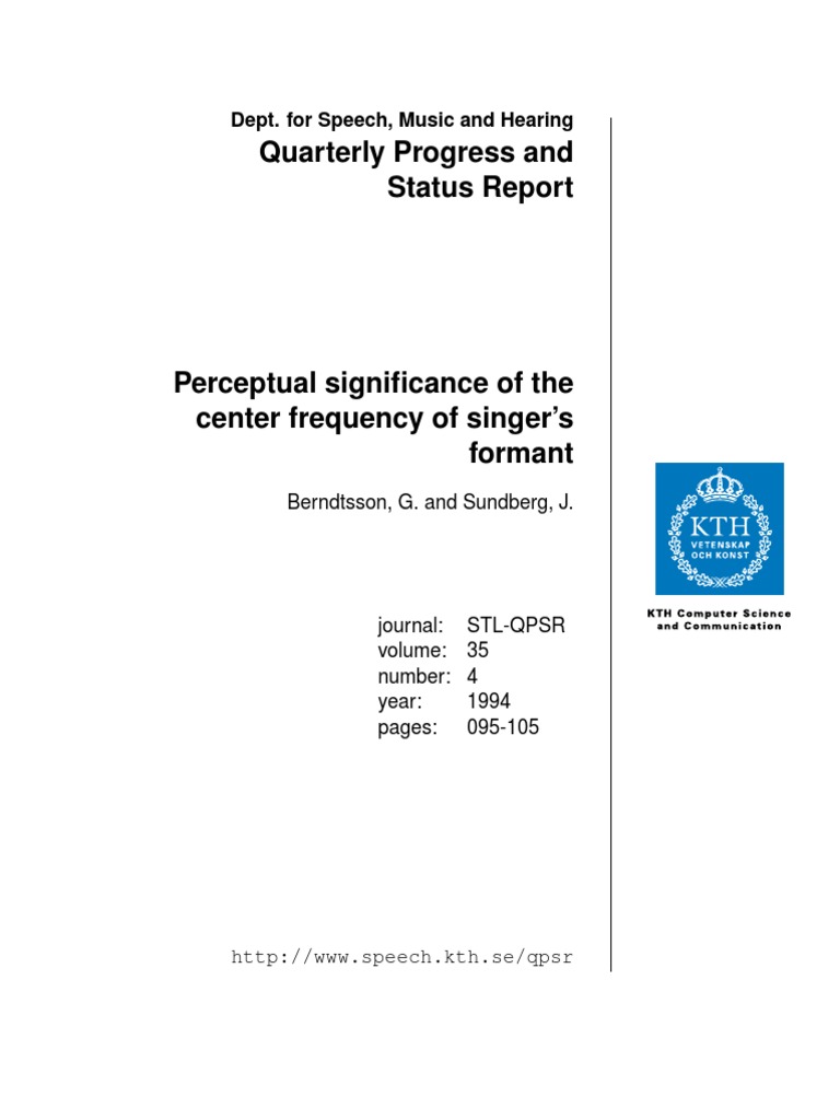 Singer Formant | PDF | Singing | Pitch (Music)