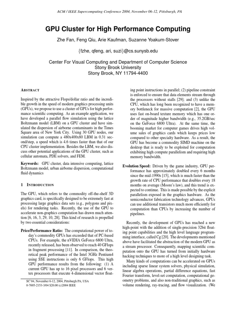 GPU Cluster | Download Free PDF | Shader | Computer Cluster