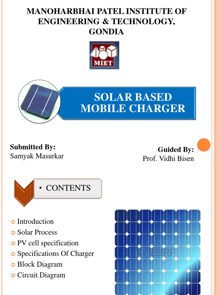 Solar Mobile Charger | PDF | Solar Panel | Battery Charger