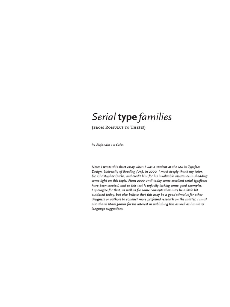 Serial Type Families | PDF | Typefaces | Serif