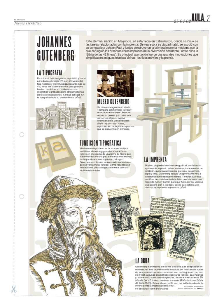 Johannes Gutenberg | Imprenta | Johannes Gutenberg