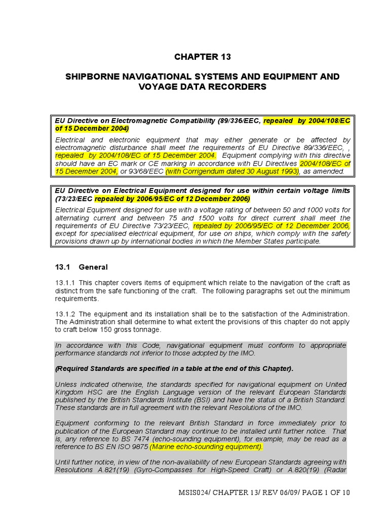 Navigational Equipment Standards for Ships | PDF | Compass | Navigation