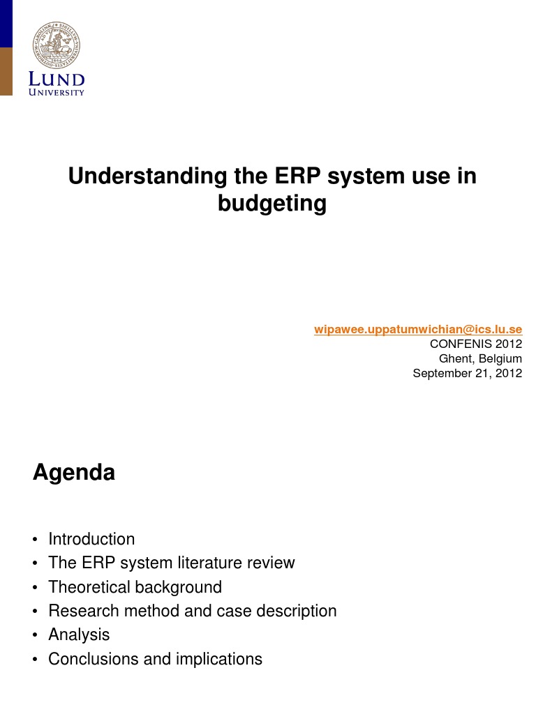 Understanding The Erp System Use in Budgeting | PDF | Informatics ...