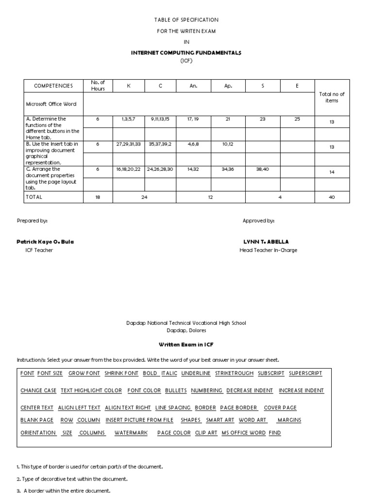 Icf Exam 3rd | PDF | Typefaces | Page Layout