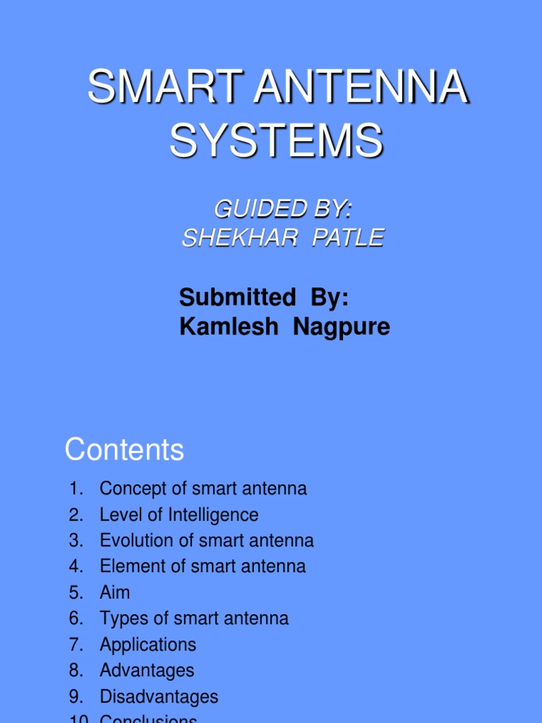 An Overview of Smart Antenna Systems: Their Concept, Evolution, Types ...