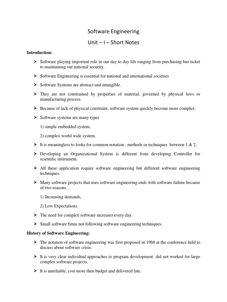 Software Engineering Unit 1 Pdf Software Prototyping Software Development Process 3413