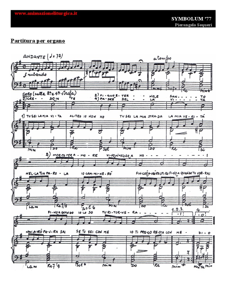 Symbolum 77 Partitura Organo