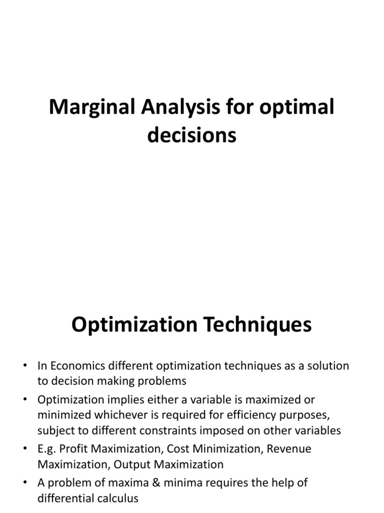 Marginal Analysis for Profit Maximization | PDF | Mathematical ...