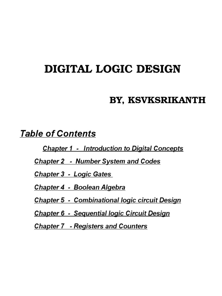Digital Logic Design Notes | PDF | Boolean Algebra | Teaching Mathematics