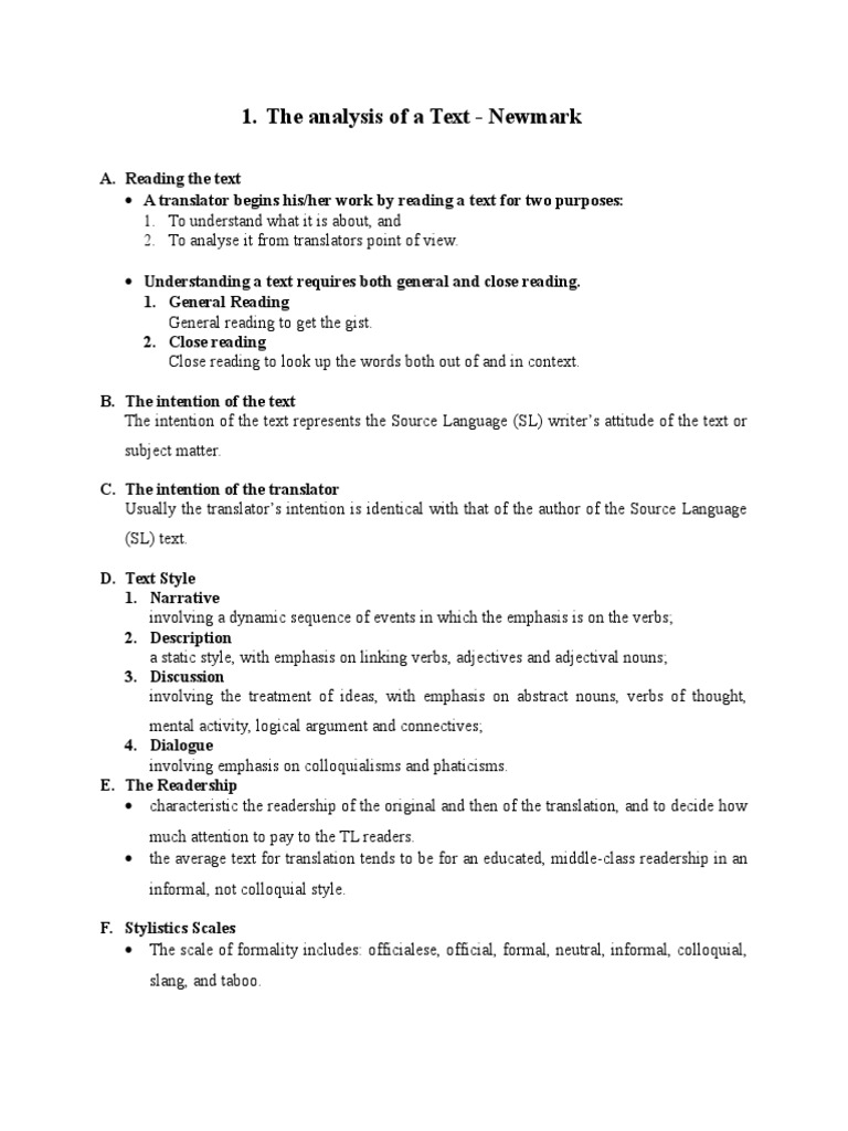 NEW - 1 - The Analysis of A Text | PDF | Rules | Cognition