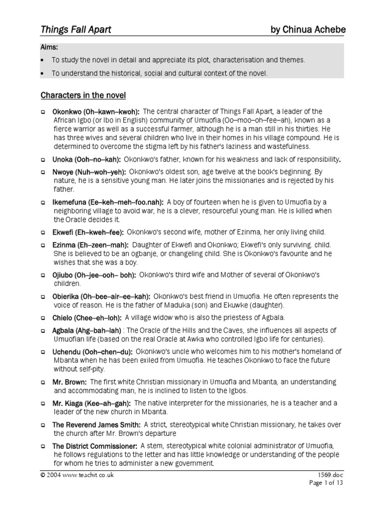 Things Fall Apart | PDF | Igbo People | Religion And Belief