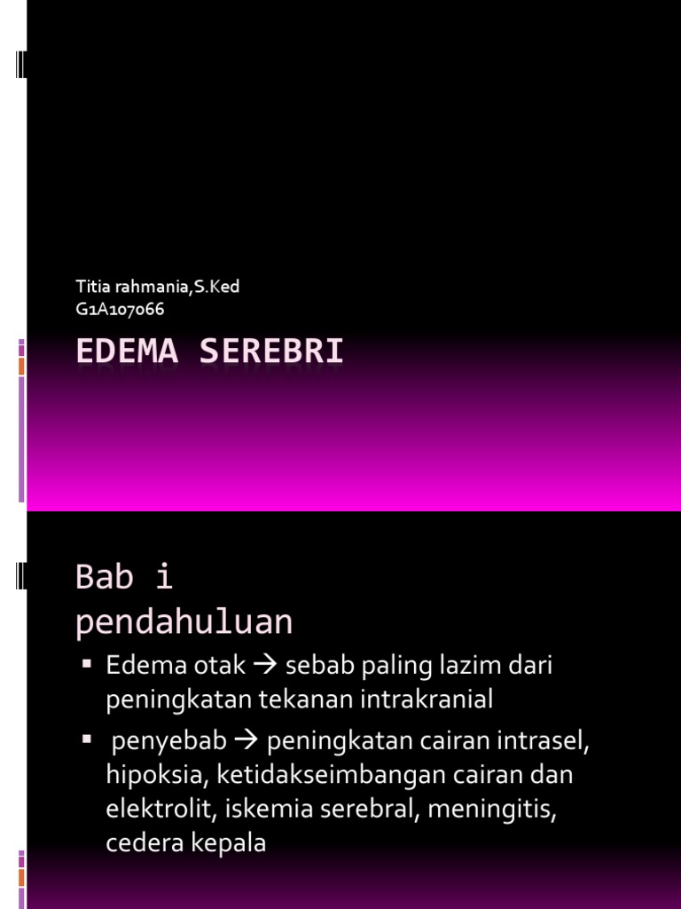 MEKANISME DAN PENANGANAN EDEMA SEREBRI | PDF