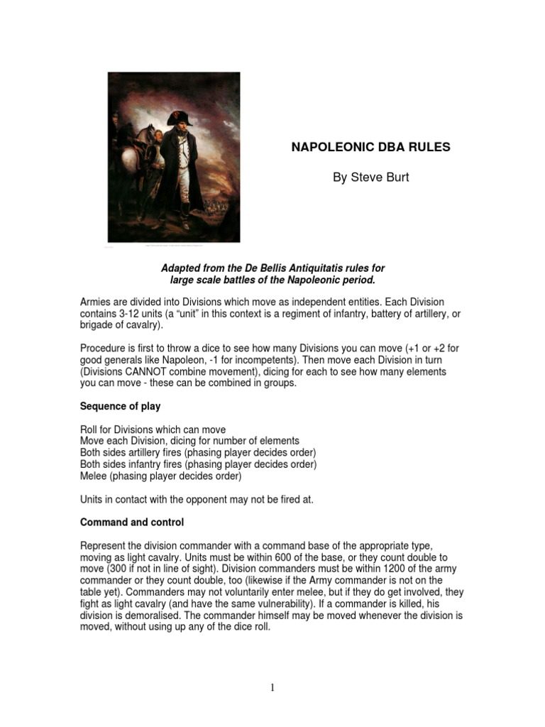 Napoleonic DBA Rules | PDF | Division (Military) | Cavalry