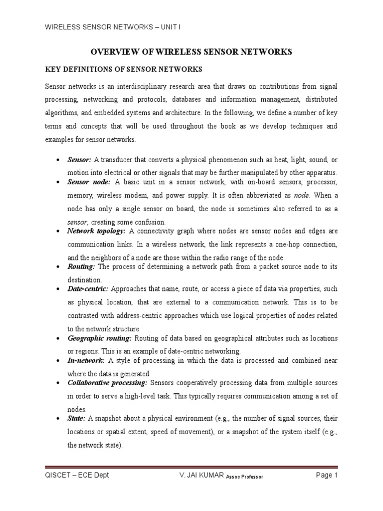 Overview of Wireless Sensor Networks | PDF | Computers | Technology ...