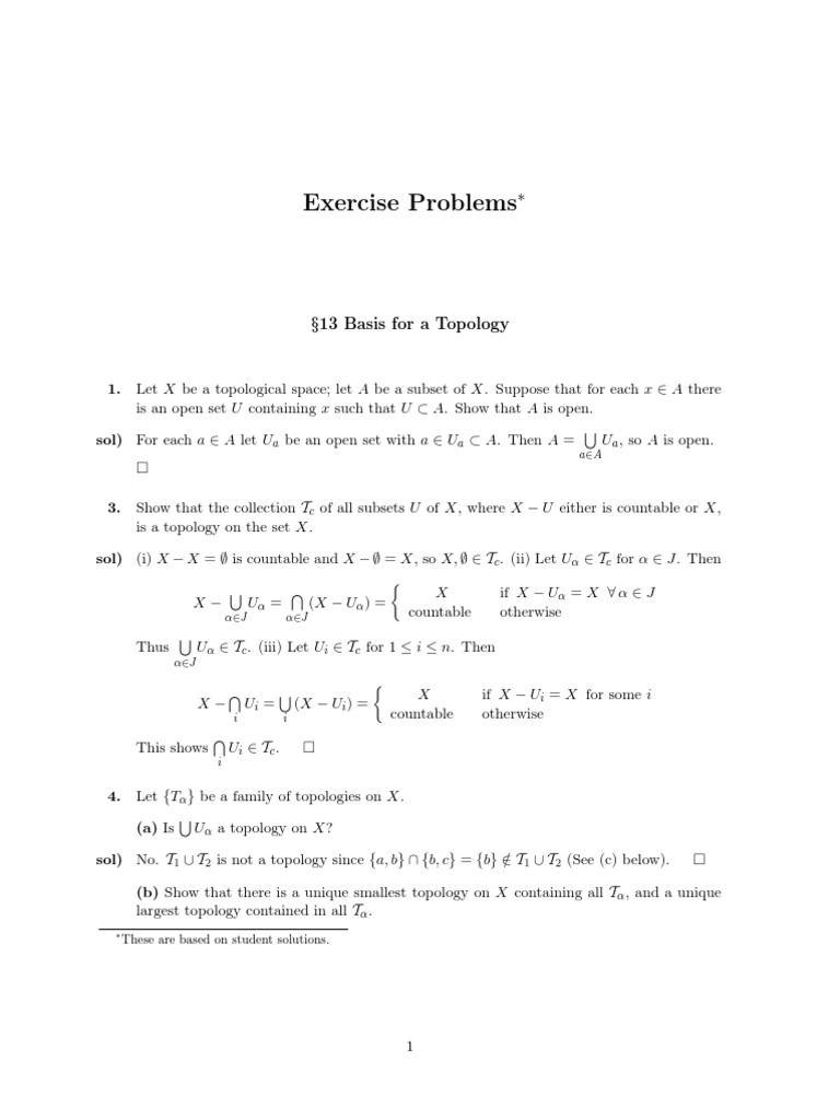 Exercicios Munkres | PDF | Continuous Function | General Topology