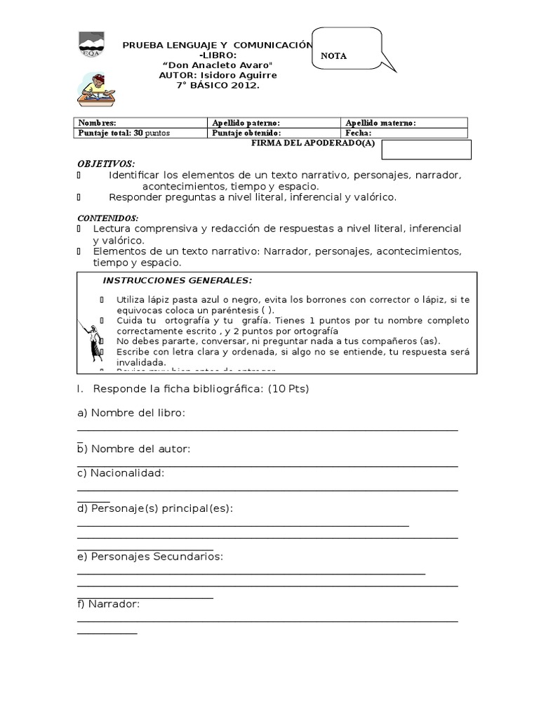 Ev. Lectura Complementaria Don Anacleto Avaro 7mo | PDF