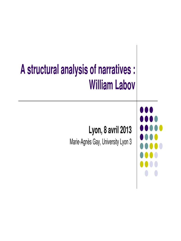 Labov - Structural Analysis of Narrative | Semiotics | Linguistics