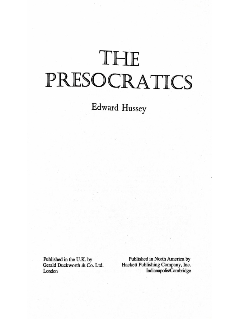 The Presocratics | PDF