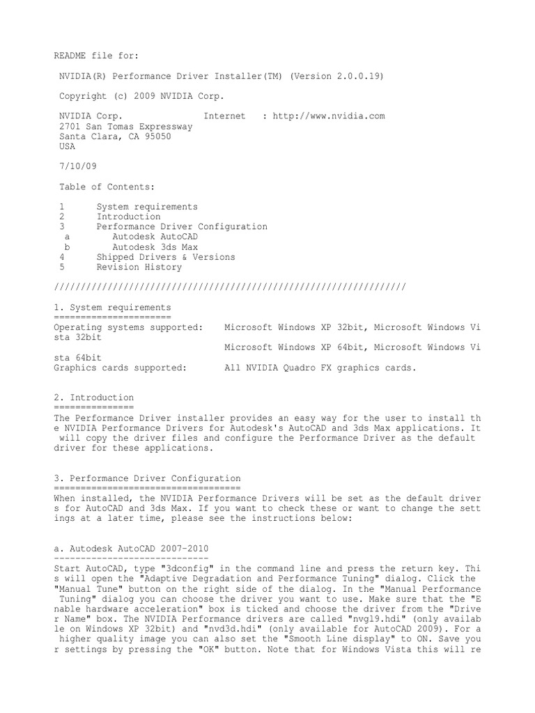 Readme Nvidia | PDF | Autodesk | Auto Cad