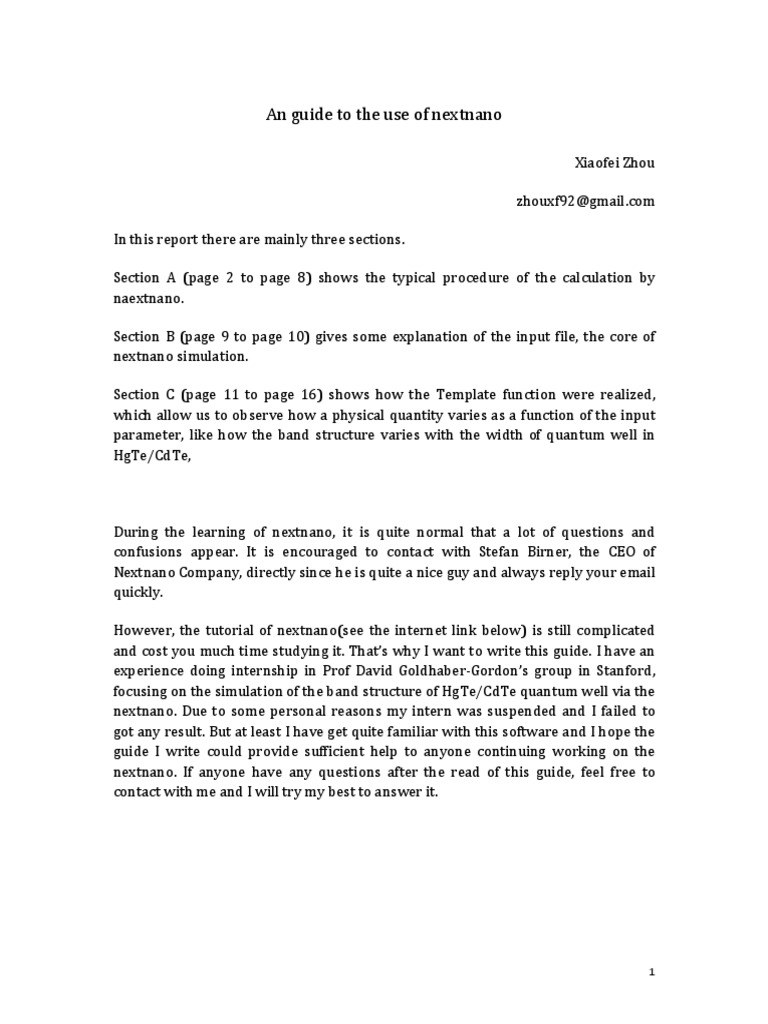 A Guide To The Use of Nextnano | PDF | Computing | Computing And Information Technology