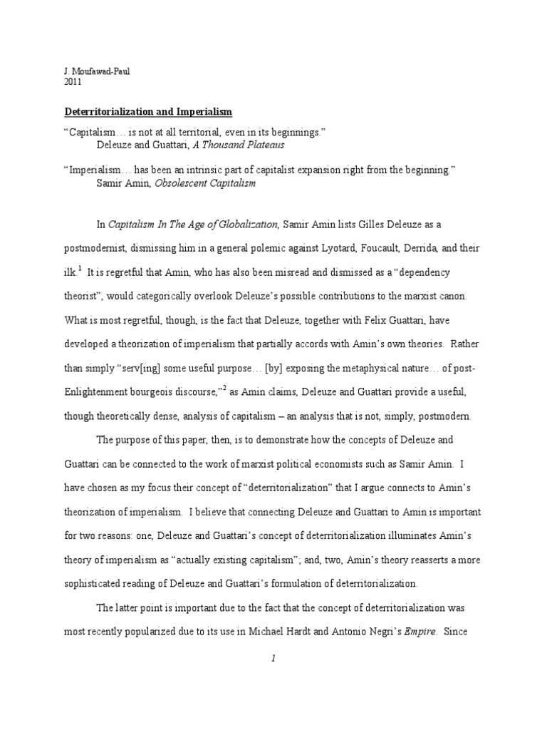 Deterritorialization and Imperialism - J. Moufawad-Paul | PDF ...