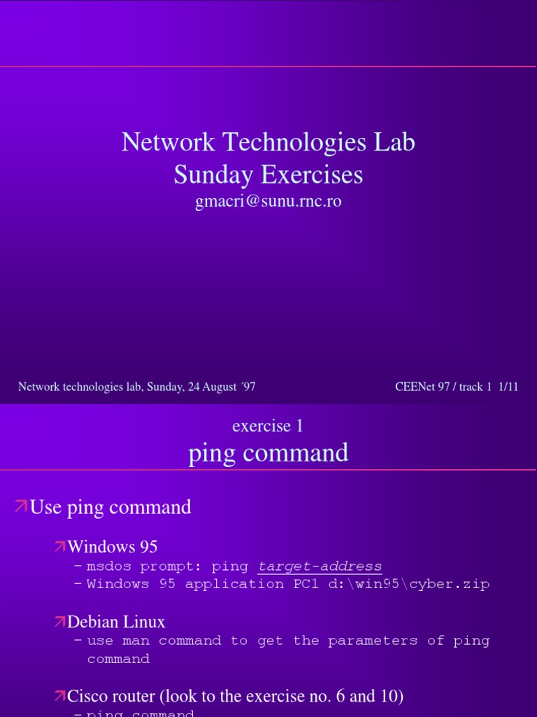 Network Technologies Lab Exercises: Configuring a Cisco Router for Ping ...