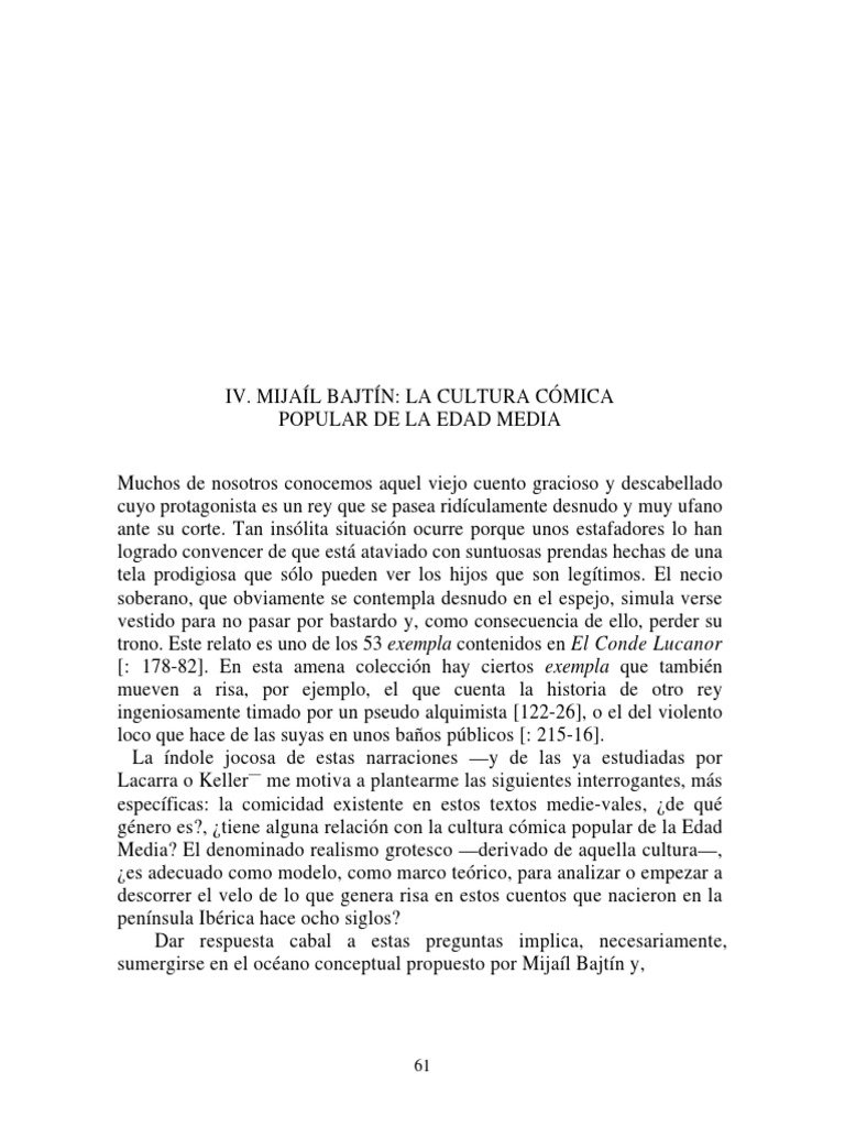 La Cultura Cómica Popular de La Edad Media - Bajtín | PDF | Gargantua y Pantagruel | La risa