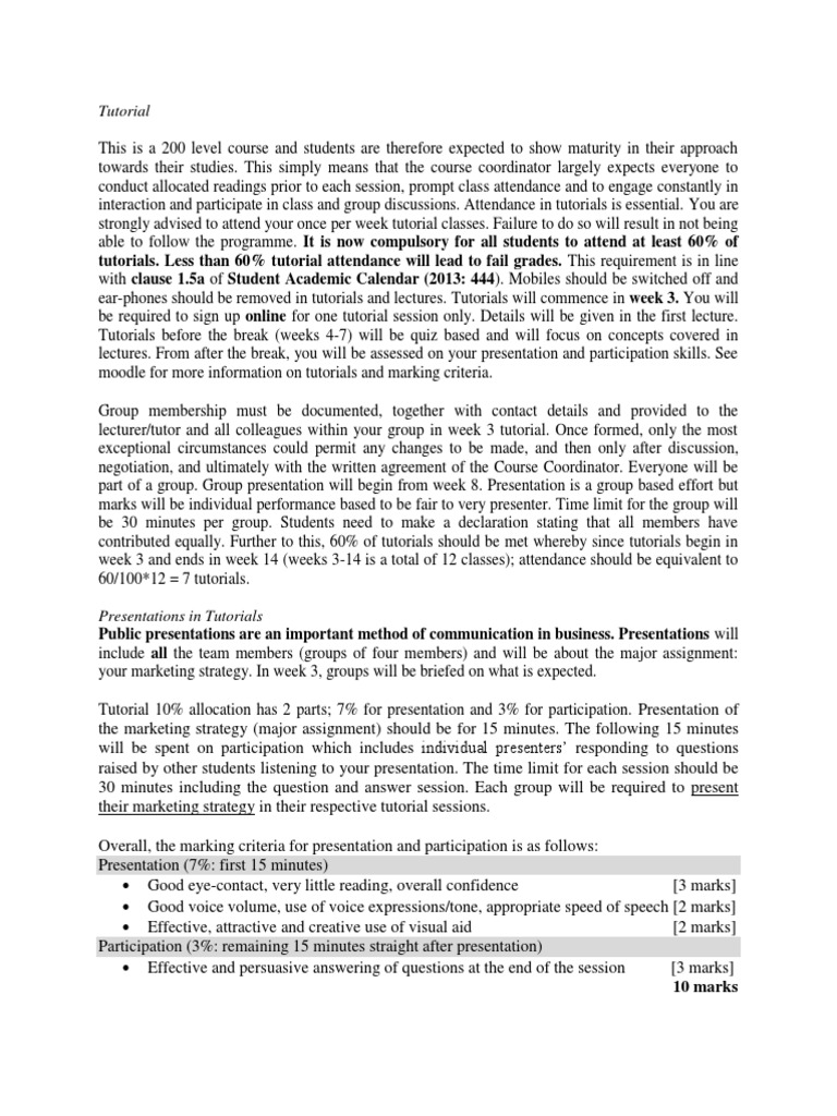 MG206 Tutorial For Moodle | PDF | Tutorial | Lecture