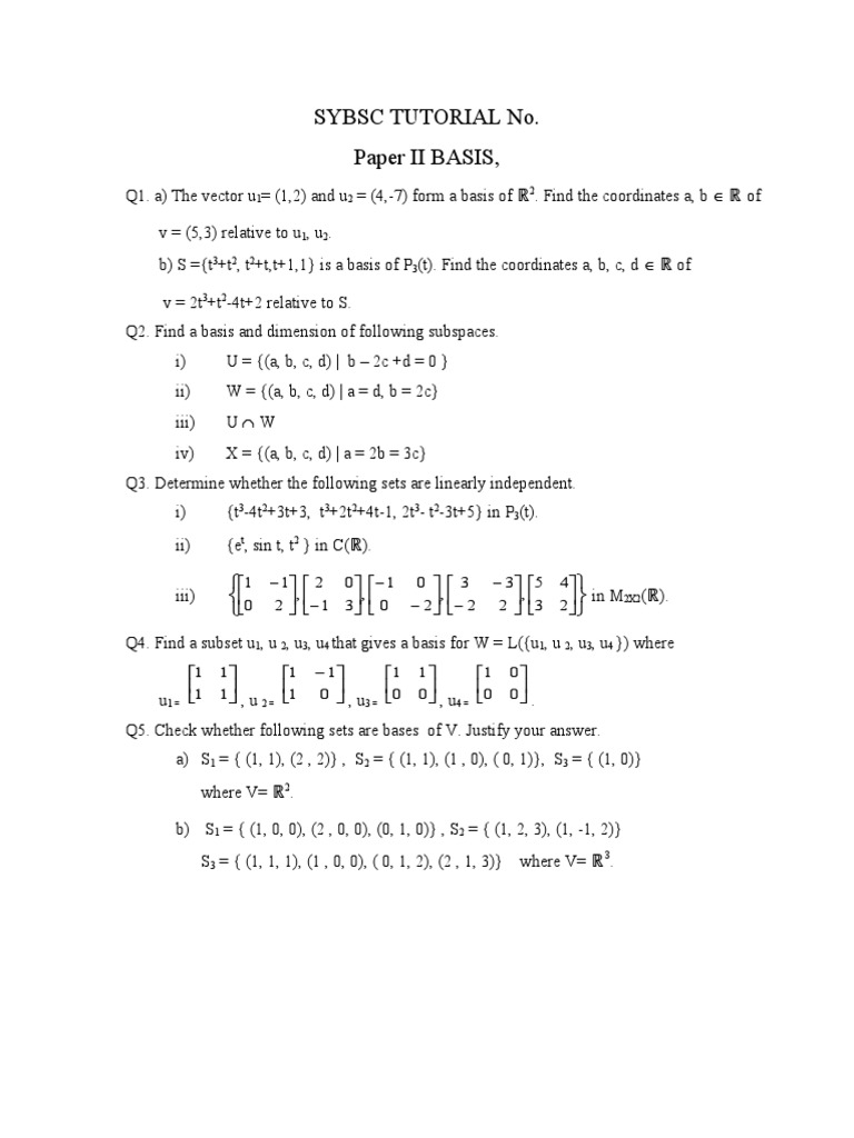SYBSC TUTORIAL No | PDF