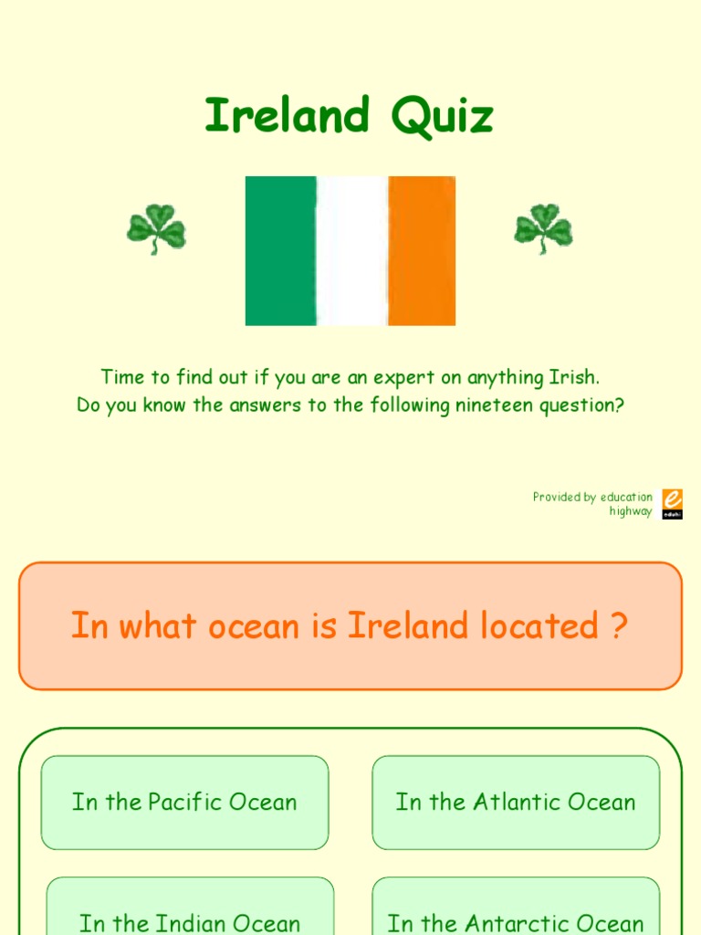 Ireland Quiz | Download Free PDF | Ireland | Dublin