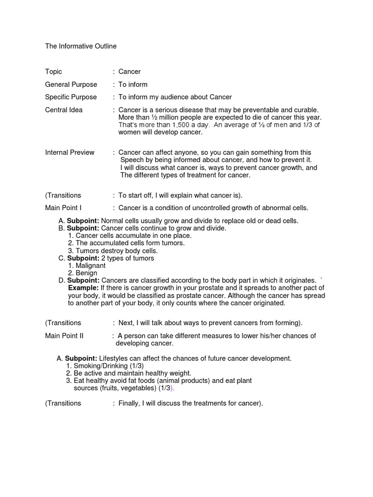Cancer Informative Outline | PDF | Radiation Therapy | Cancer