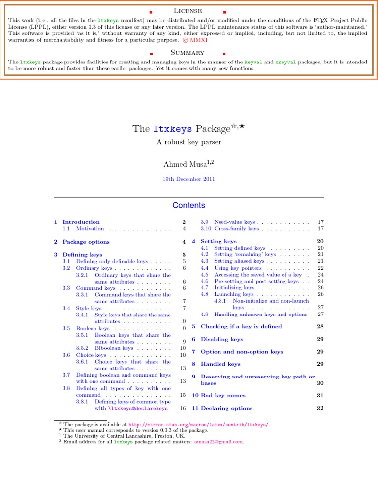 Latex - The Ltxkeys Package | PDF | Parsing | Pointer (Computer Programming)